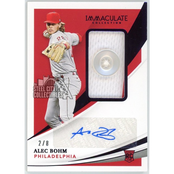 Alec Bohm 2021 Panini Immaculate Rookie Button Autograph Card #105 2/8 ...