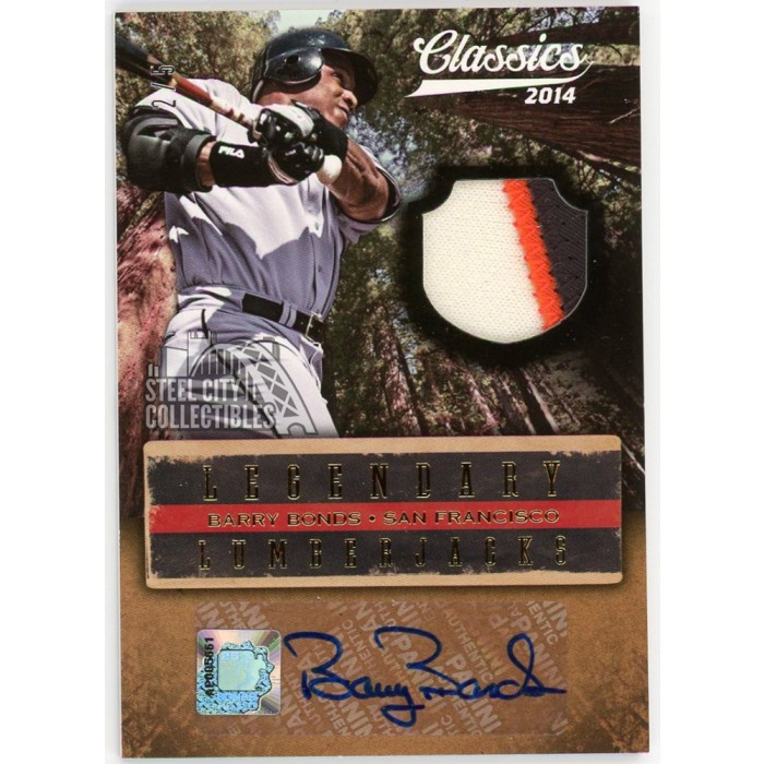 Barry Bonds 2014 Panini Classics Legendary Lumberjacks Patch Autograph ...