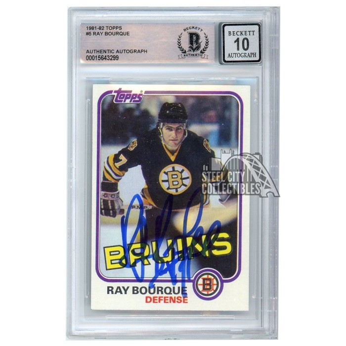 Ray Bourque 1981-82 Topps Autograph Card #5 BAS 10 | Steel City ...