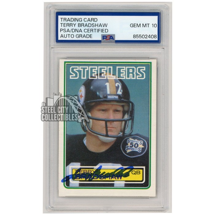 Terry Bradshaw 1983 Topps Autograph Card #358 PSA/DNA 10 | Steel City ...