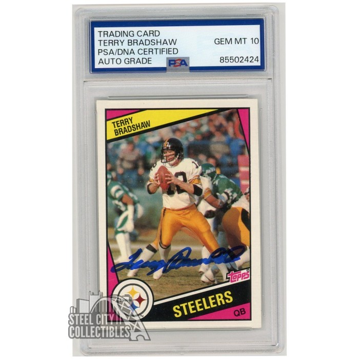 Terry Bradshaw 1984 Topps Autograph Card #162 PSA/DNA 10 | Steel City ...