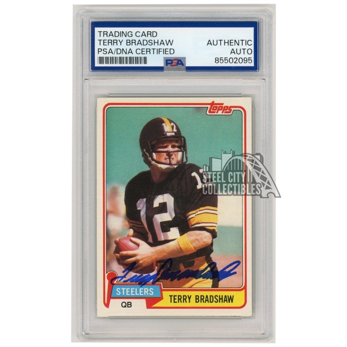 Terry Bradshaw 1981 Topps Autograph Card #375 PSA/DNA | Steel City ...