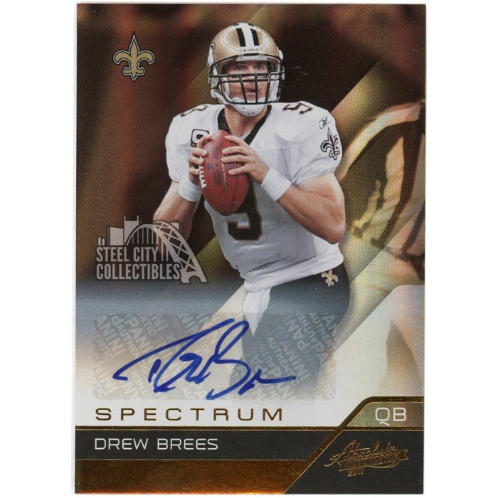Drew Brees 2011 Panini Absolute Spectrum Gold Autograph Card #60 8/10 ...