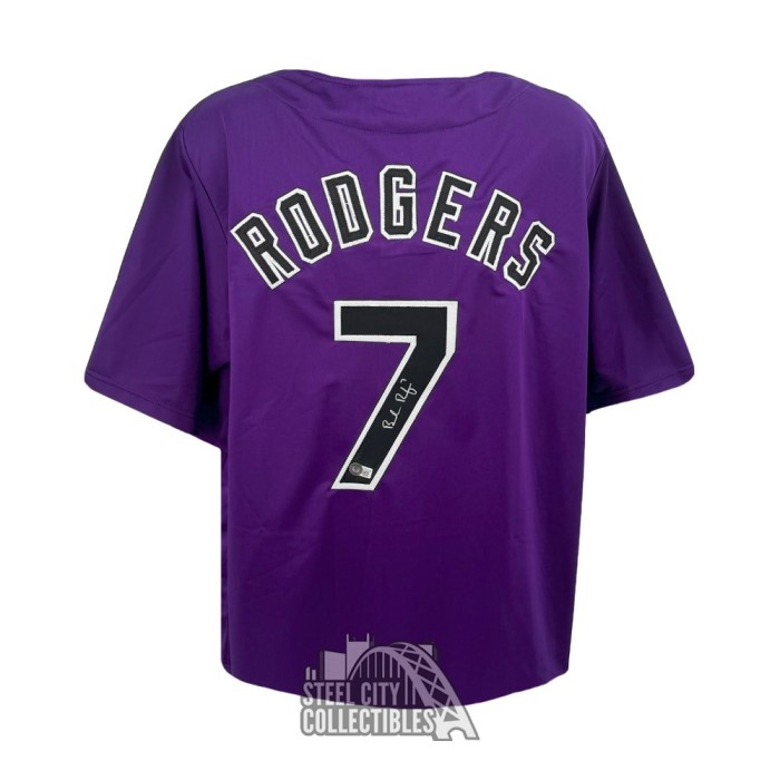 Brendan Rodgers Autographed Colorado Custom Purple Baseball Jersey ...