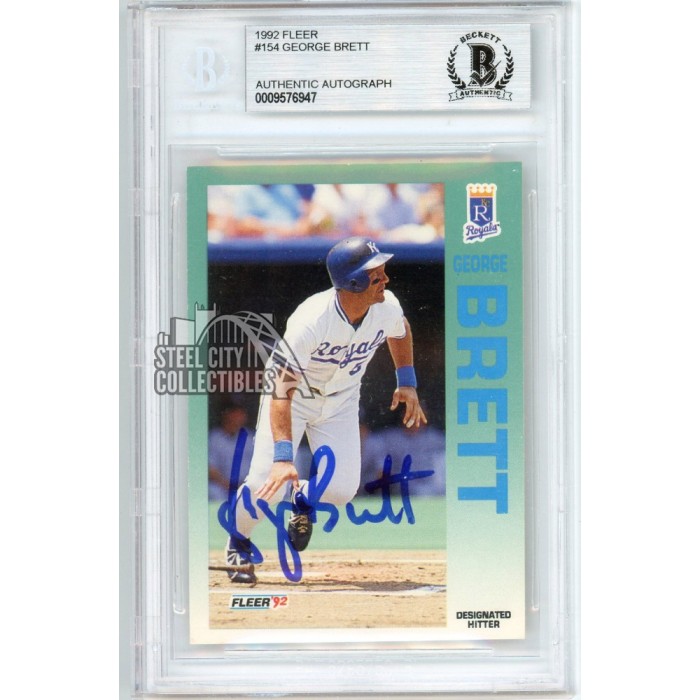 George Brett 1992 Fleer Autograph Card #154 BAS | Steel City Collectibles
