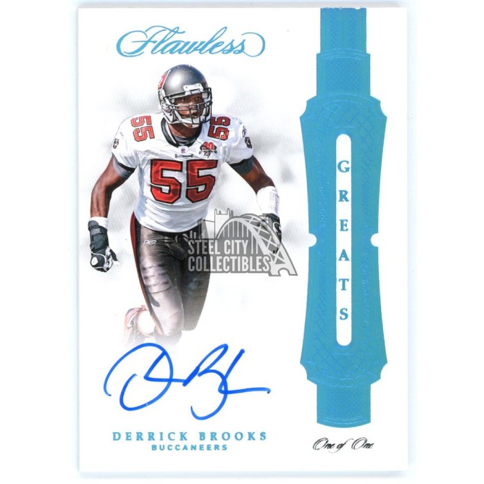 Derrick Brooks 2018 Panini Flawless Greats Platinum Autograph Card #GR ...