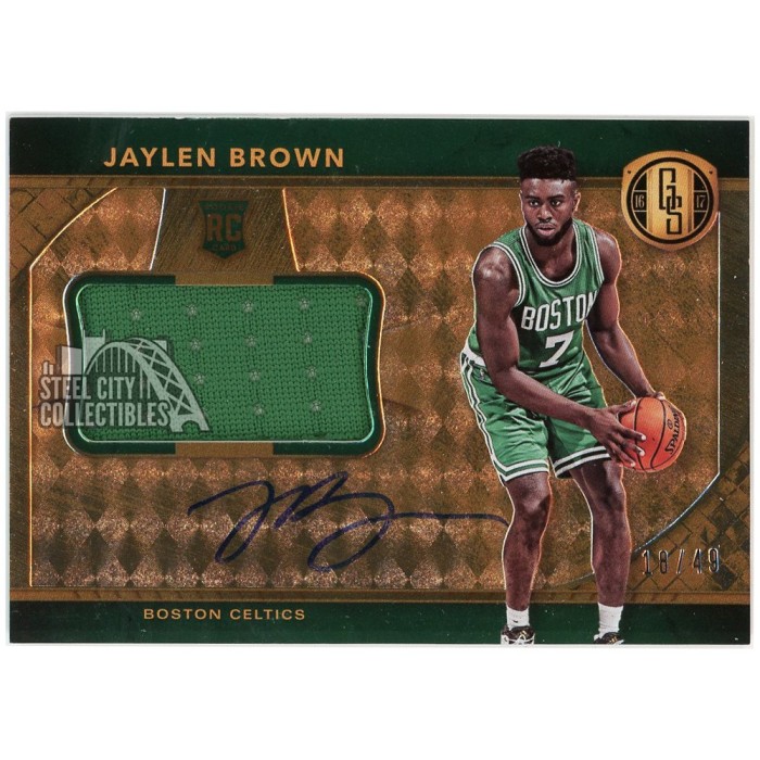 Jaylen Brown 2016-17 Panini Gold Standard Rookie Patch Autograph Card ...