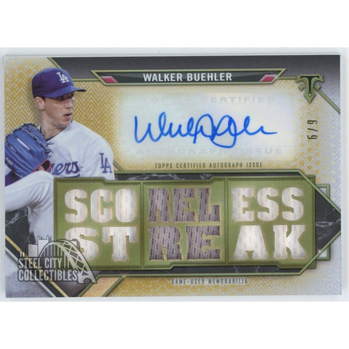 Walker Buehler 2021 Topps Triple Threads Triple Patch Autograph Card # ...