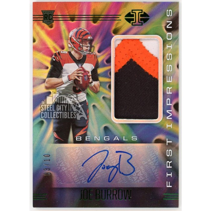 Joe Burrow 2020 Panini Illusions First Impressions Green Rookie Patch ...