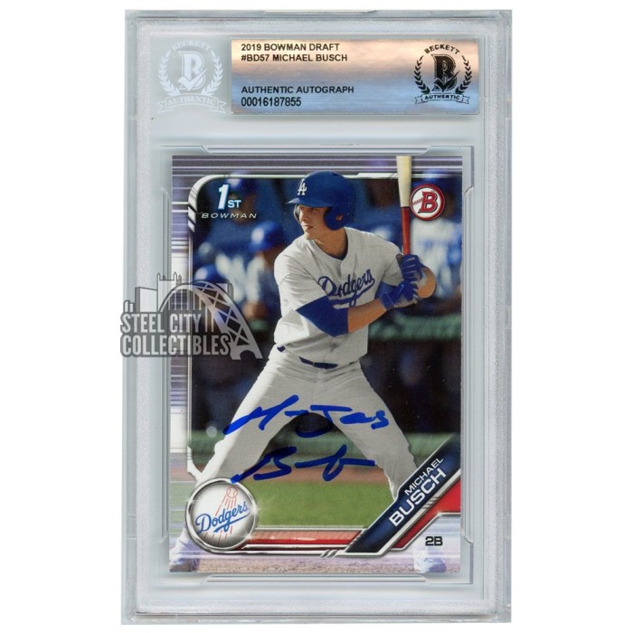 Michael Busch 2019 Bowman Draft 1st Bowman Autograph Card #BD-57 BAS ...
