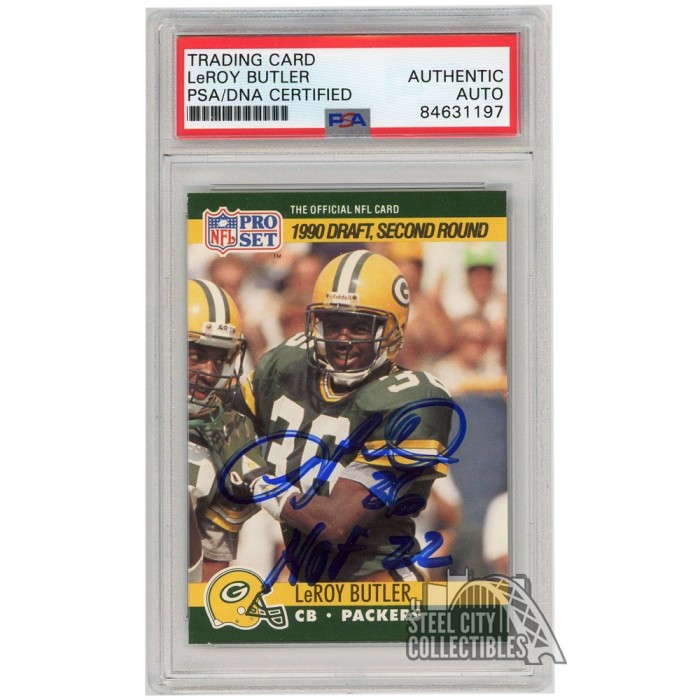 LeRoy Butler 1990 Pro Set Autograph Rookie Card "HOF 22" #717 PSA/DNA ...