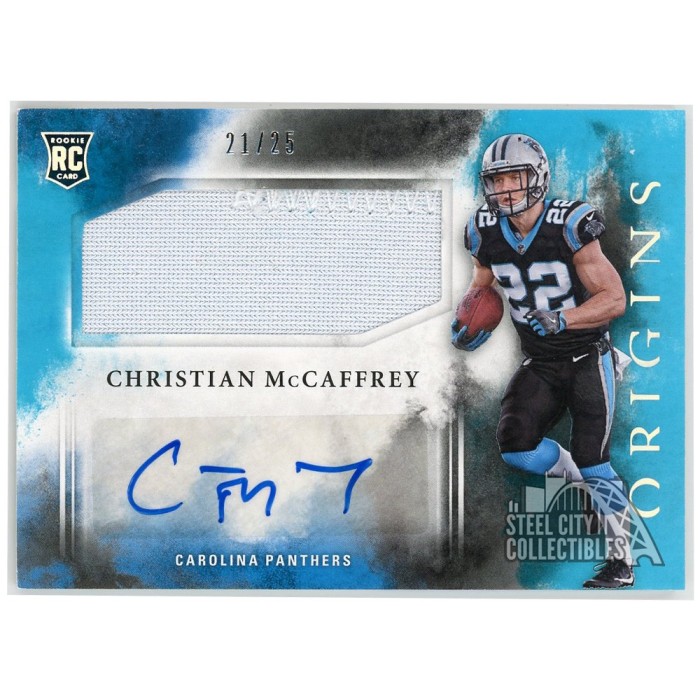 Christian McCaffrey 2017 Panini Origins Rookie Jumbo Patch Autograph ...