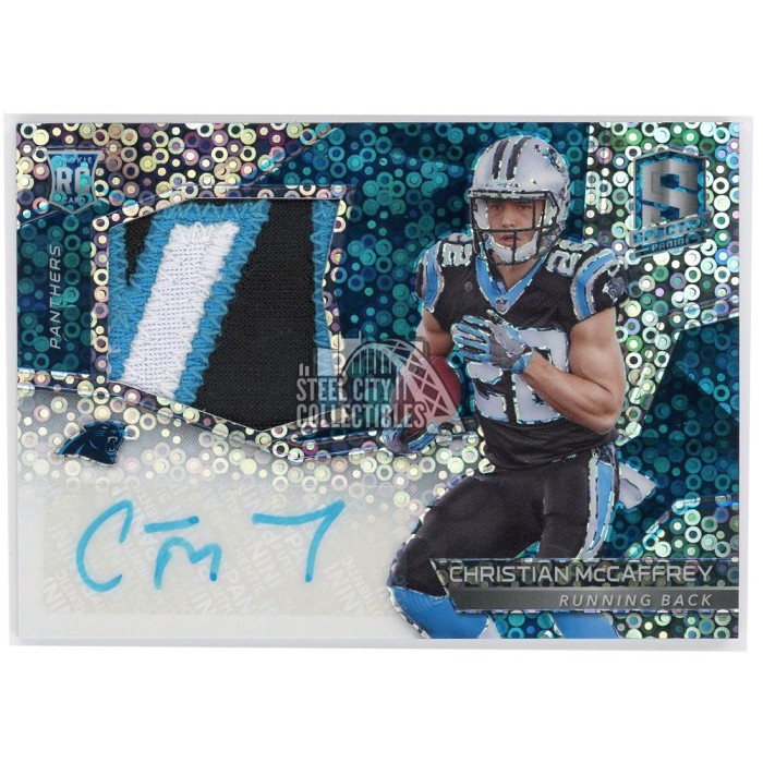 Christian McCaffrey 2017 Panini Spectra Rookie Patch Autograph Neon ...