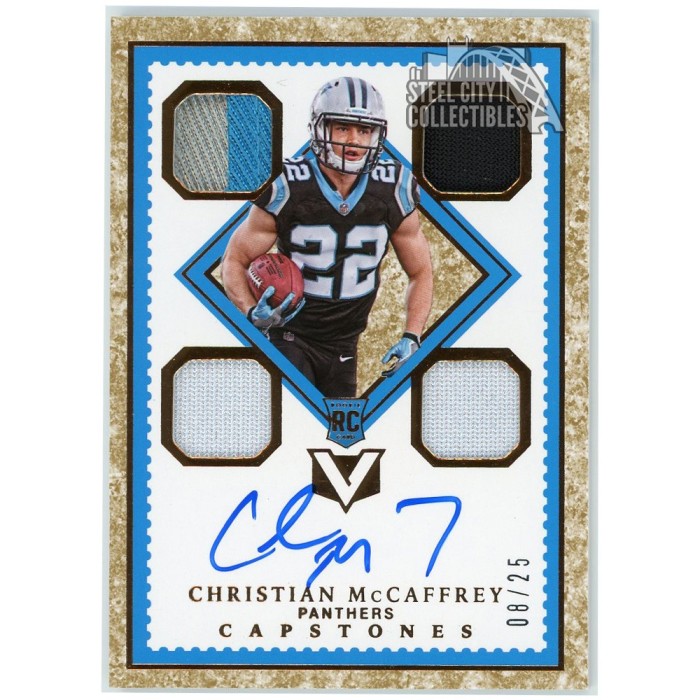 Christian McCaffrey 2017 Panini Vertex Rookie Capstone Jersey Relic ...