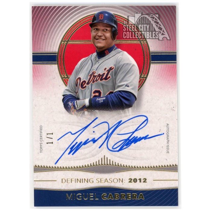Miguel Cabrera 2021 Topps Definitive Collection Defining Seasons Red ...