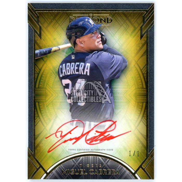 Miguel Cabrera 2021 Topps Diamond Icons Red Ink Autograph Card #RI-MC 1 ...