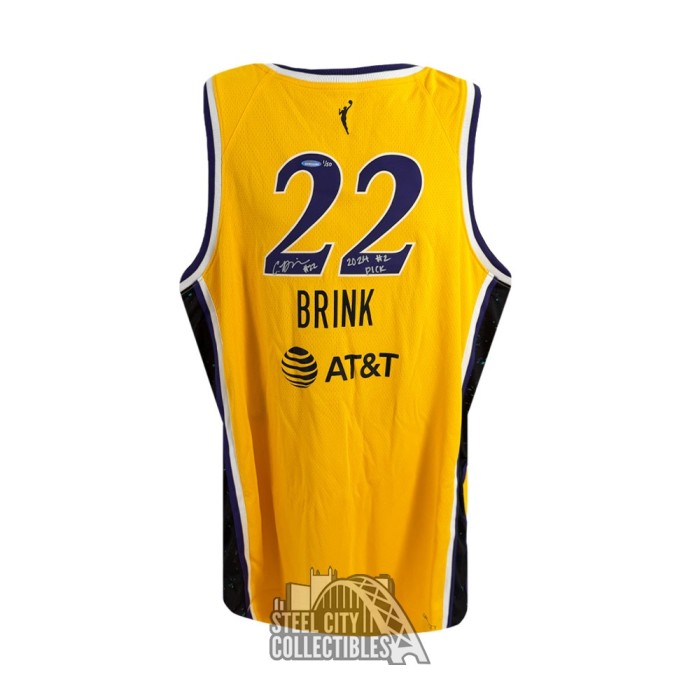 Cameron Brink 2024 #2 Pick Autographed Los Angeles Sparks Nike Gold ...