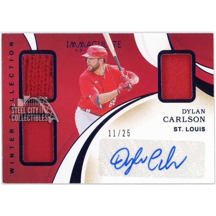 Dylan Carlson 2020 Panini Immaculate Winter Collection Patch Autograph ...