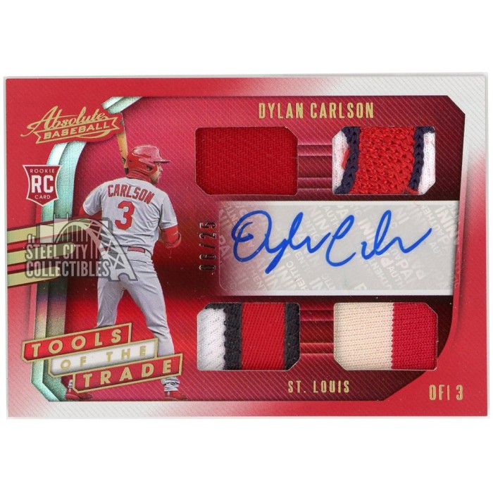 Dylan Carlson 2021 Panini Absolute Tools of the Trade Rookie Patch ...