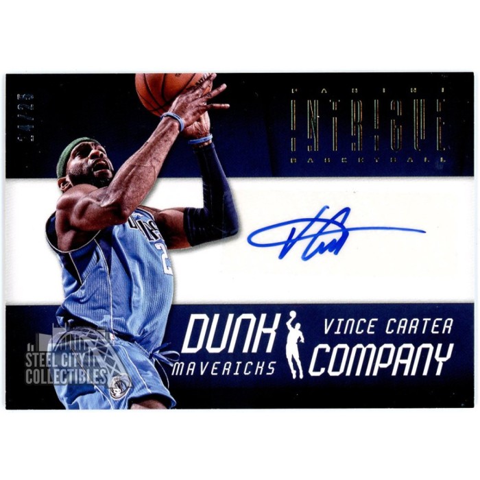Vince Carter 2012-13 Panini Intrigue Dunk Company Gold Autograph Card ...