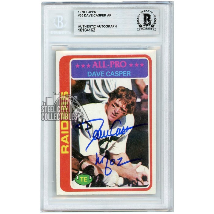 Dave Casper 1978 Topps All-Pro "HOF 02" Autograph Card #50 BAS | Steel ...