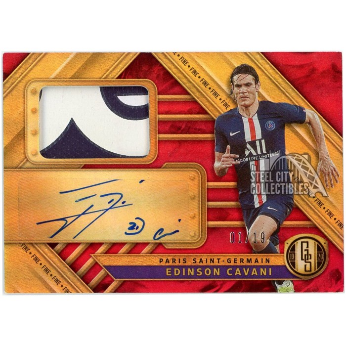 Edinson Cavani 2019-20 Panini Gold Standard Patch Autograph Card #JA-EC ...
