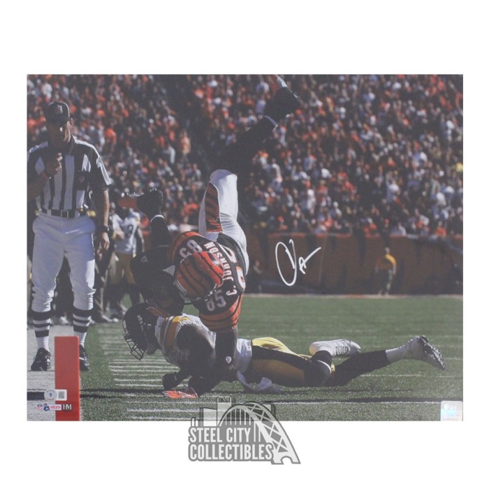 Chad Johnson Autographed Cincinnati 16x20 Football Photo - BAS (Tackled ...