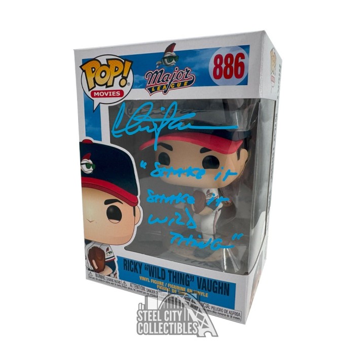 Charlie Sheen "Shake It Shake It Wild Thing" Autographed Ricky Vaughn ...