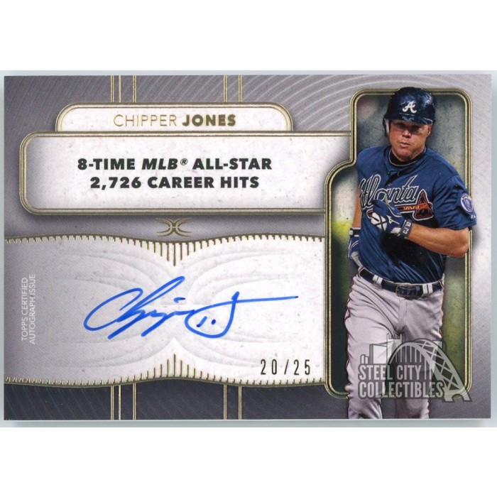 Chipper Jones 2021 Topps Definitive Collection Legendary Auto Card #LAC ...