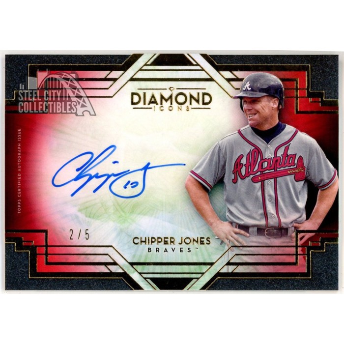 Chipper Jones 2021 Topps Diamond Icons Red Autograph Card #DIA-CJ 2/5 ...