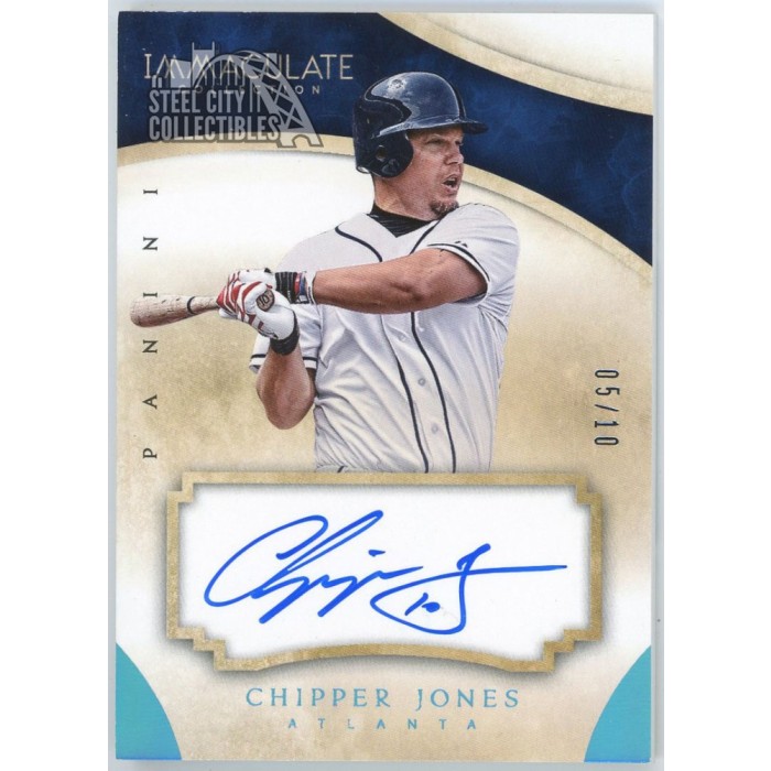 Chipper Jones 2014 Panini Immaculate Platinum Autograph Card #40 05/10 ...