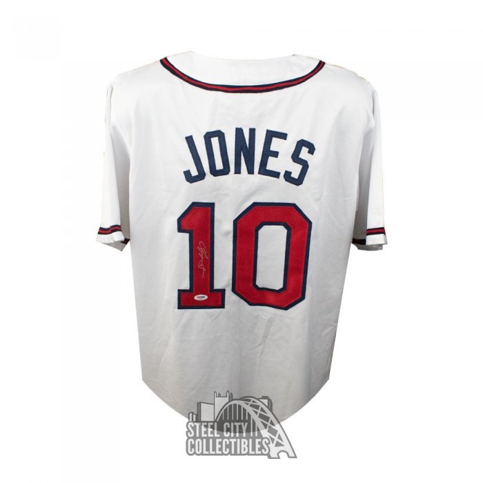 Chipper Jones Autographed Atlanta Custom White Baseball Jersey - PSA ...