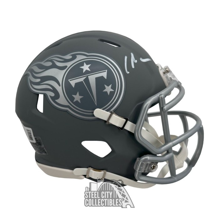 Chris Johnson Autographed Tennessee Titans Slate Mini Football Helmet ...