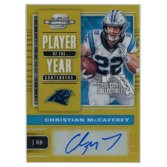 Christian McCaffrey 2019 Panini Contenders Optic Player Of The Year ...