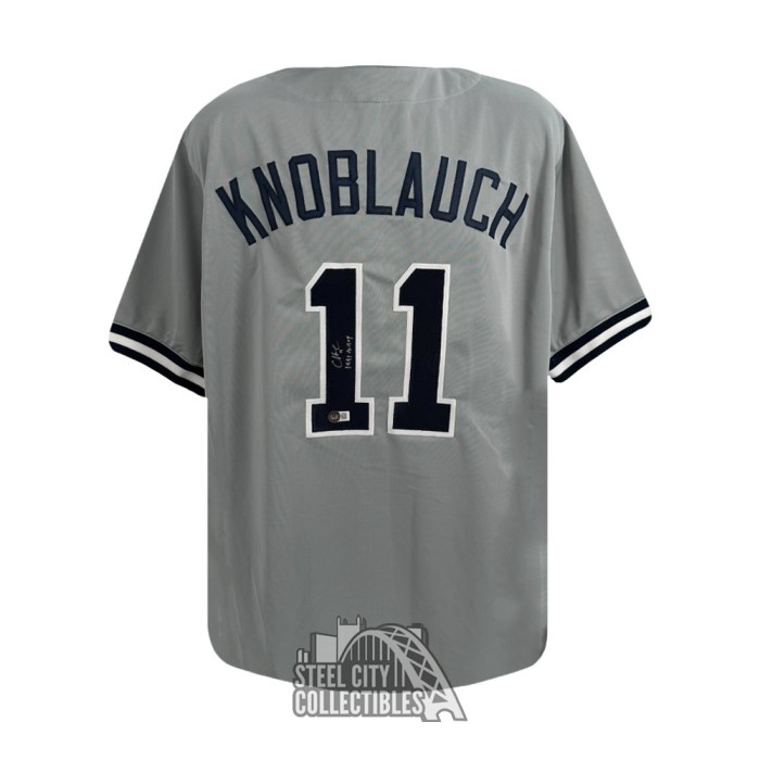 Chuck Knoblauch 1991 ALROY Autographed New York Custom Gray Baseball ...