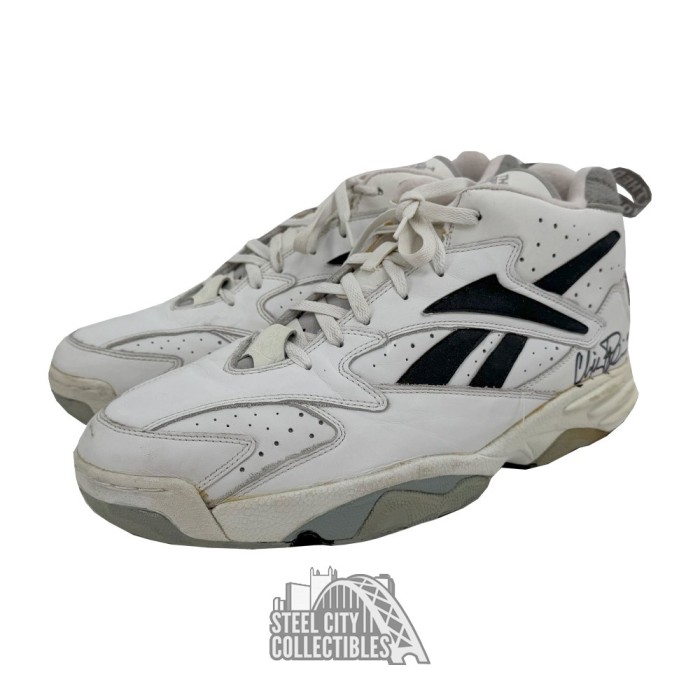 Cliff Robinson Autographed Game Used White Reebok Basketball Shoes ...