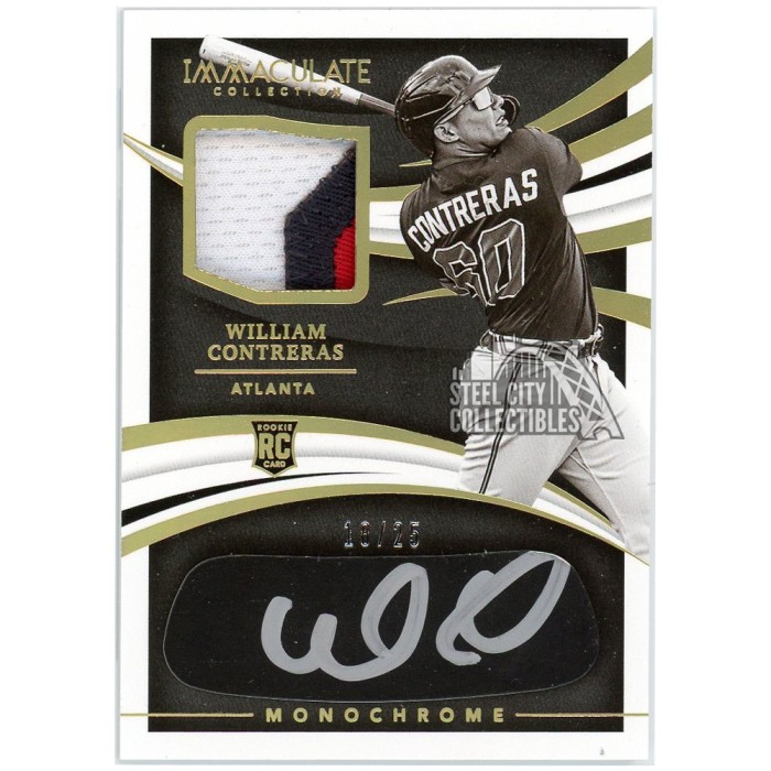 William Contreras 2021 Panini Immaculate Monochrome Rookie Patch ...