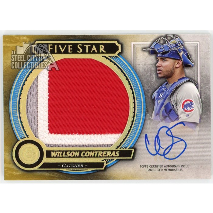 Willson Contreras 2021 Topps Five Star Patch Autograph Card #FSJP-WC 4/ ...
