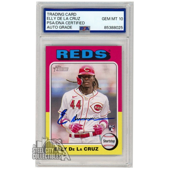 Elly De La Cruz 2024 Topps Heritage Autograph Rookie Card #473 PSA/DNA ...