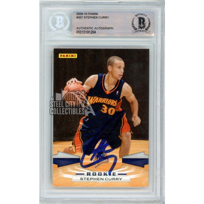 Stephen Curry 2009-10 Panini Autograph Rookie Card #307 BAS | Steel ...