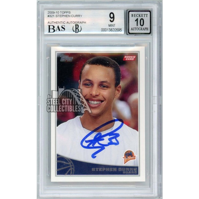 Stephen Curry 2009-10 Topps Autograph Rookie Card #321 BGS 9 BAS 10 ...