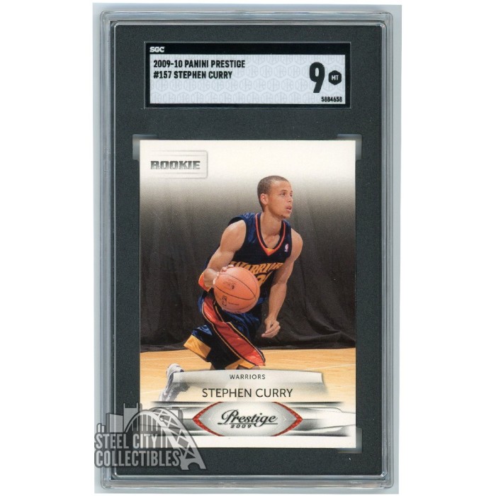 Stephen Curry 2009-10 Panini Prestige Rookie Card #157 SGC 9 Mint ...