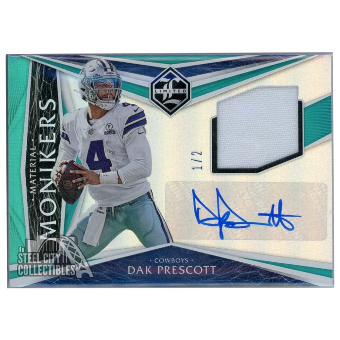 Dak Prescott 2020 Panini Limited Material Monikers Autograph Relic Card ...