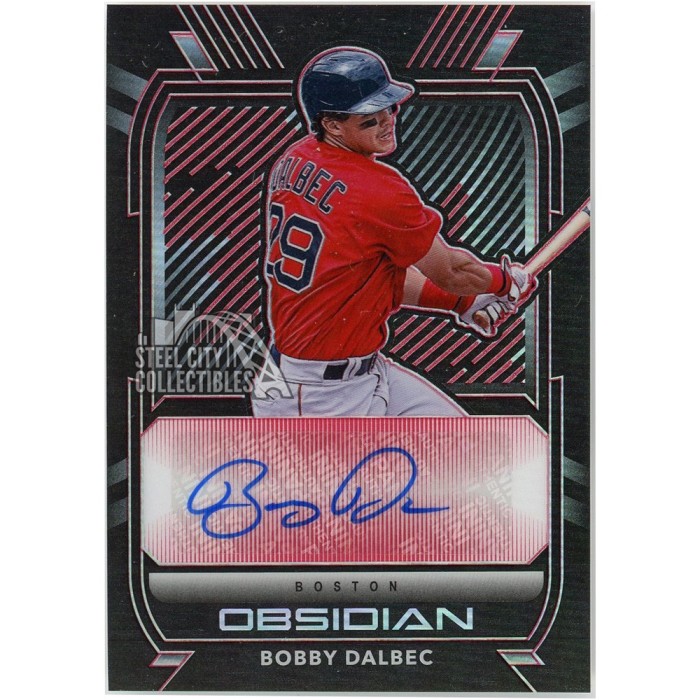 Bobby Dalbec 2021 Panini Chronicles Obsidian Red Rookie Autograph Card ...