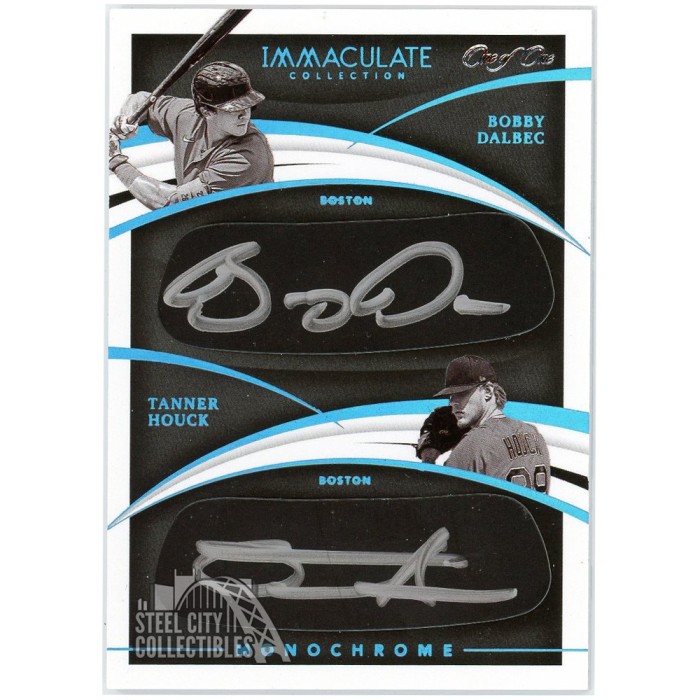 Bobby Dalbec Tanner Houck 2021 Panini Immaculate Monochrome Dual Rookie ...
