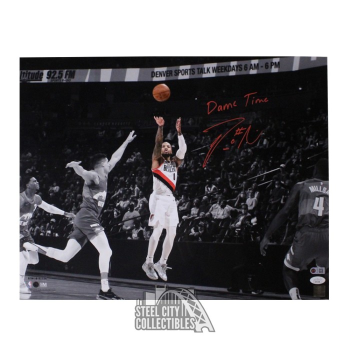Damian Lillard Autographed Portland Dame Time Red Ink 16x20 Basketball ...