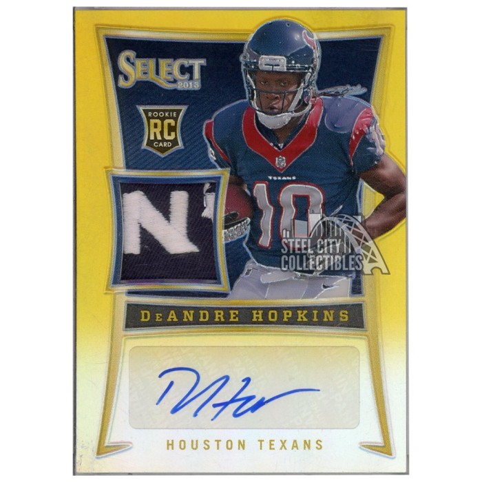 DeAndre Hopkins 2013 Panini Select Gold Autograph Rookie Patch Card ...