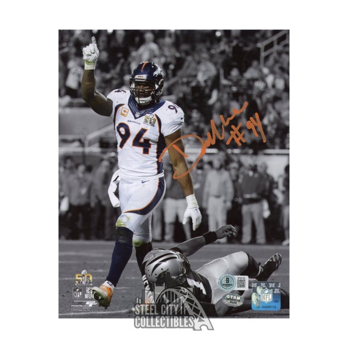 DeMarcus Ware Autographed Denver 8x10 Football Photo - BAS (Orange Ink ...