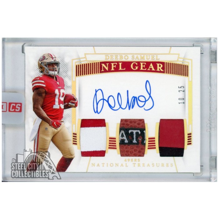 Deebo Samuel 2019 Panini National Treasures NFL Gear Autograph Triple ...