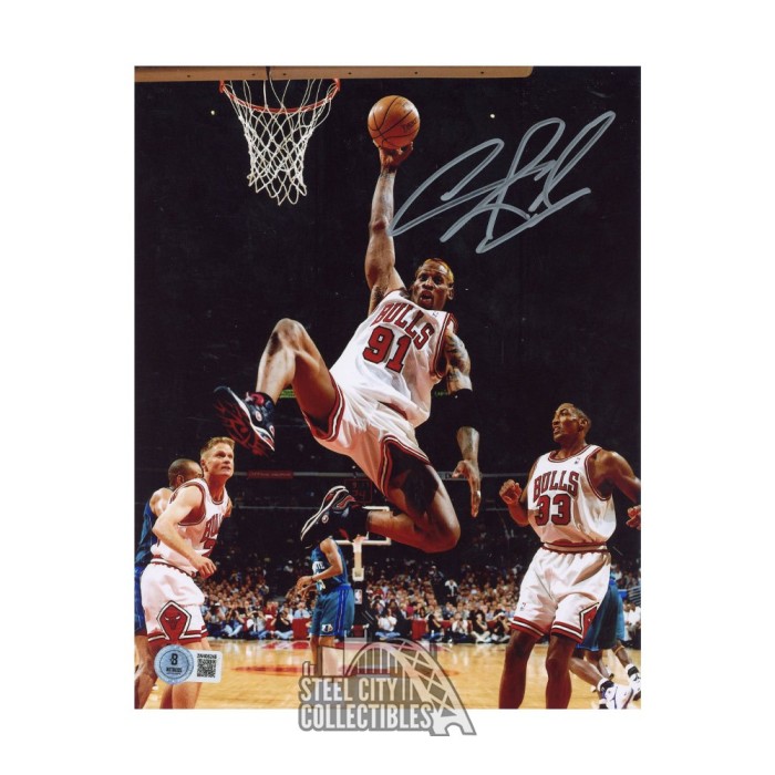 Dennis Rodman Autographed Chicago 8x10 Basketball Photo - BAS (White ...
